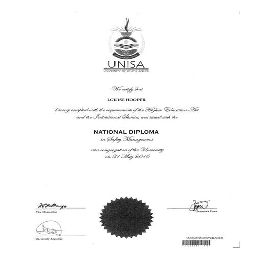 National Diploma Safety Management | DOCX