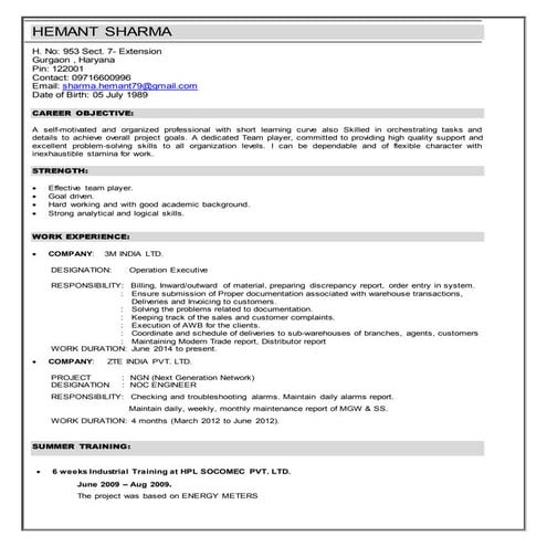 hemant resume | DOCX