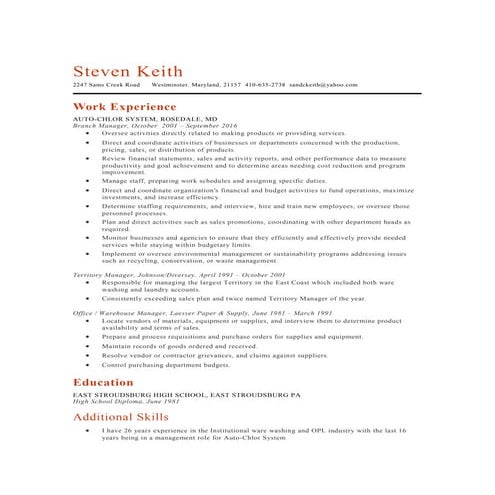 Steven Keith Resume | DOC