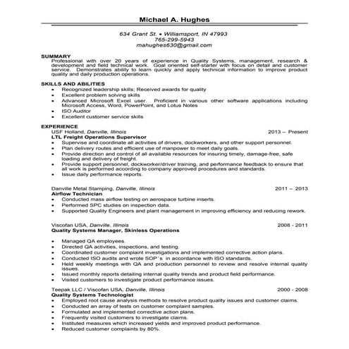 Michael A Hughes resume | PDF