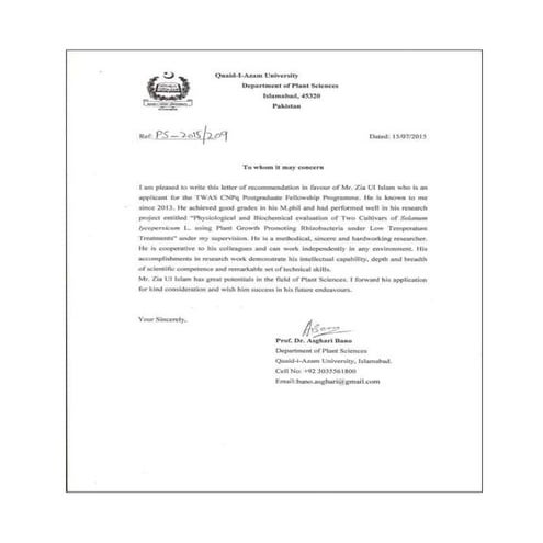 Reference letter 1 | PDF