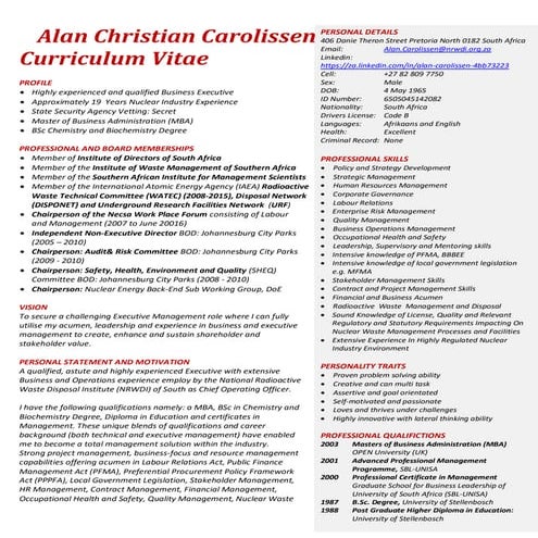 CV Alan Carolissen Dec 2016 Rev0 | PDF