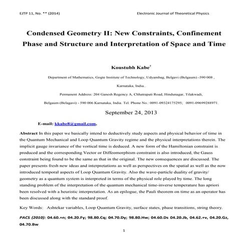 Condensed Geometry II(2) | PDF | Science