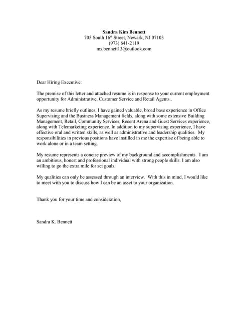 STANDARD COVER LETTER | PDF