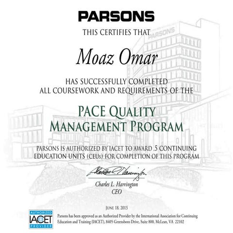 Pace certificate | PDF