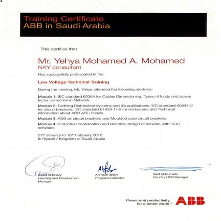 ABB Certificate | PDF