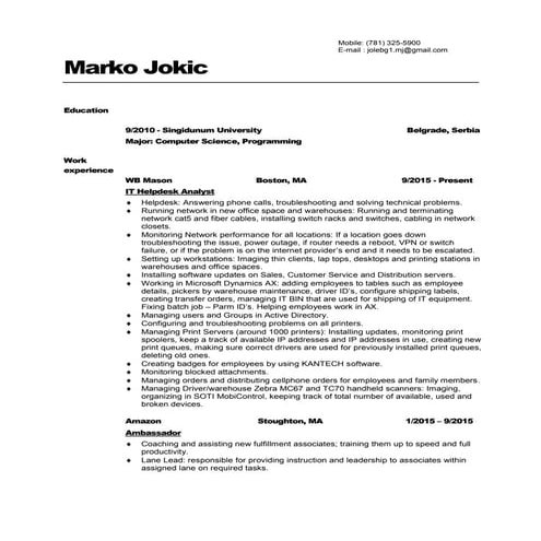 Linkedin Profile - WMS | DOCX