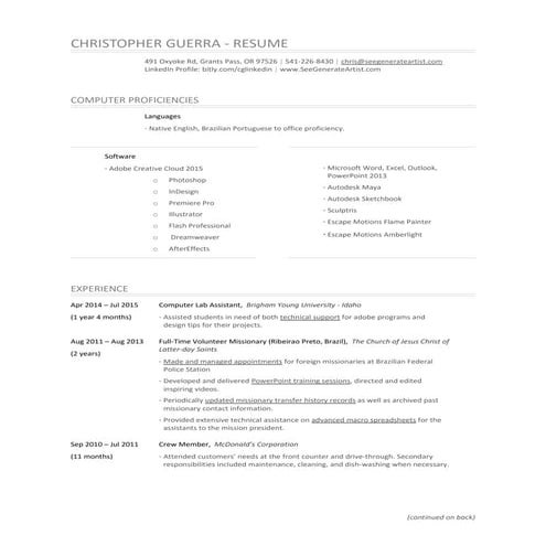 CG - Resume | PDF