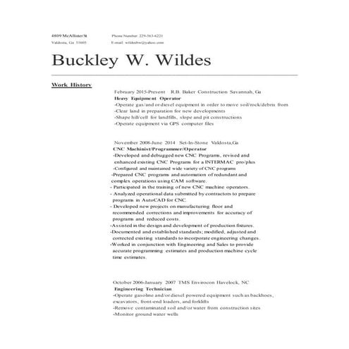 Carlin's Resume. | DOCX