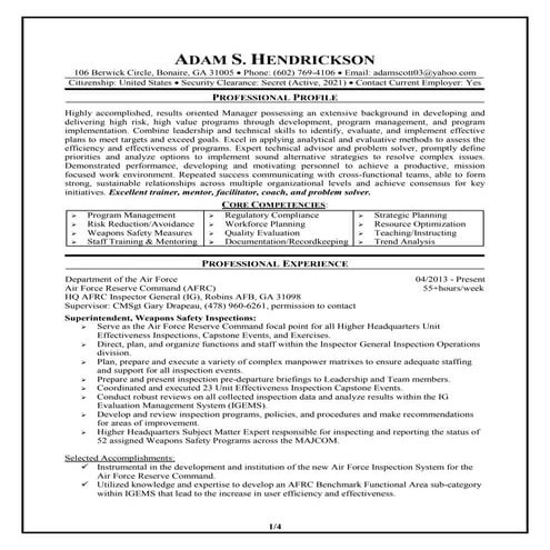 Adam S. Hendrickson Resume | PDF