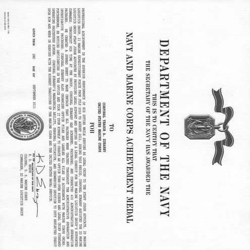 Navy and Marine Corps Achievement Medal | DOCX