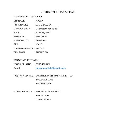 CURRICULUM VITAE PONTSHO | DOCX