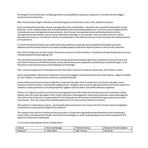 Celiac Disease Case Study | DOCX