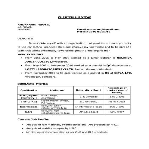 karuna CV | DOCX