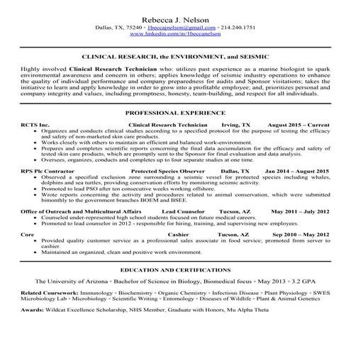 Nelson, Rebecca Resume | PDF