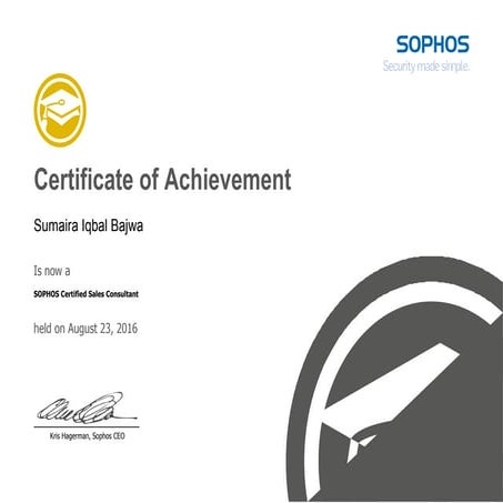 SOPHOS Sales Consultant Certificate | PPT