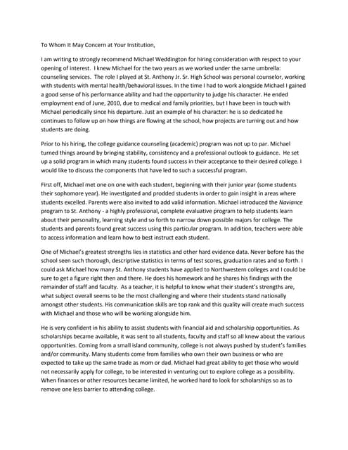 Cole Jackob Letter of Recommendation (Georgia Tech) | PDF