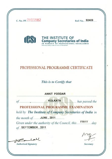 CA INTER PASS CERTIFICATE | PDF