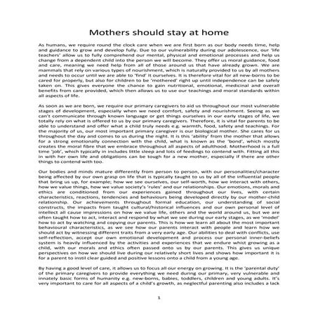 Mothers - final draft 03-08-2016 | PDF | Parenting Babies and Toddlers ...