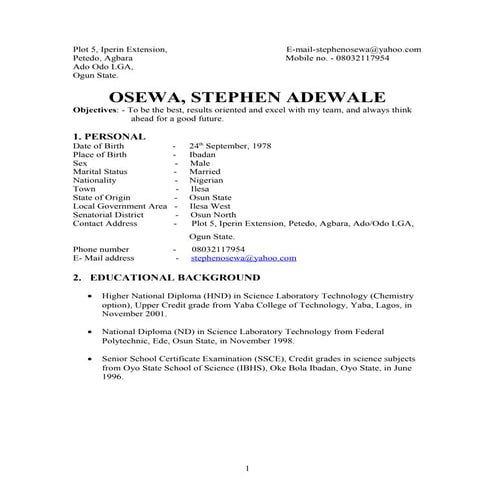 Stephen CV | DOC