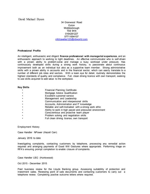 Jonathan lister cv update 9 | PDF