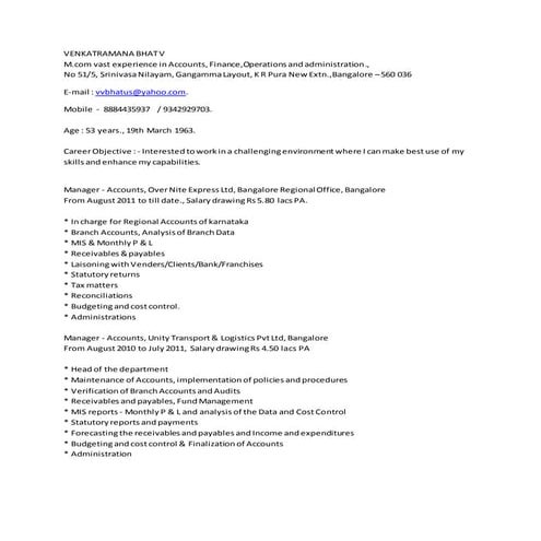 Resume v v bhat | DOCX