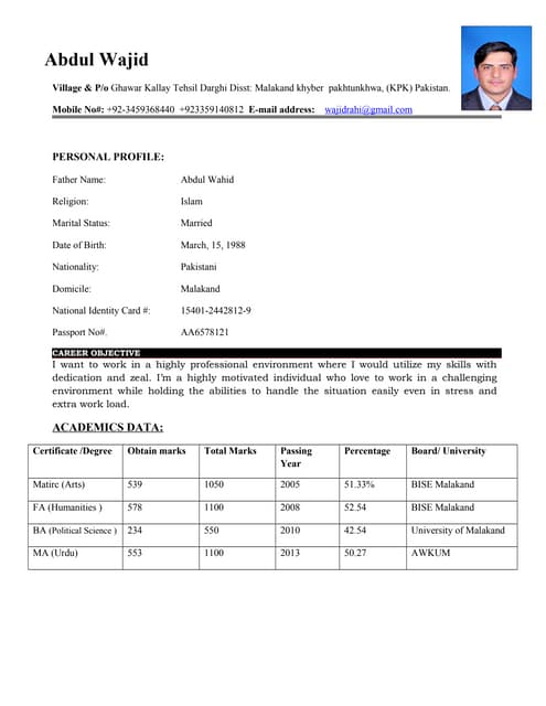 faisal cv 2016 | PDF