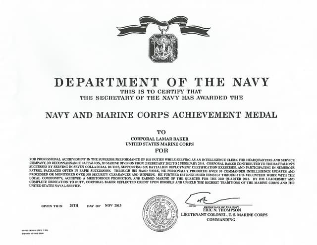 Navy & Marine Corps Achievement Medal