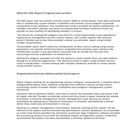 Introduction to SQL Report tool | DOCX | Databases | Computer Software and Applications