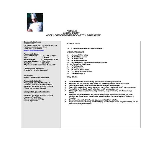 mohin uddin cv | DOC