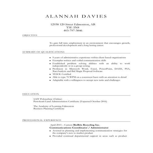 David Barker Current Resume | DOC