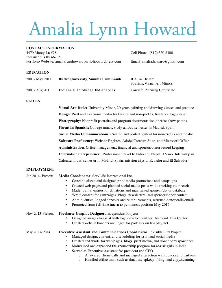 Amalia Lynn Howard Resume 2015.2