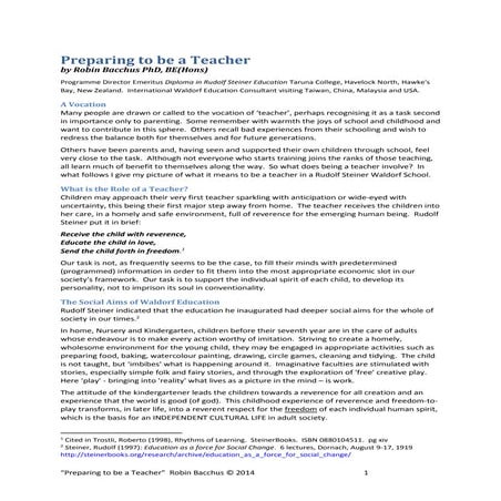 Preparing to be a Teacher | PDF | Daycare and Pre-School | Parenting