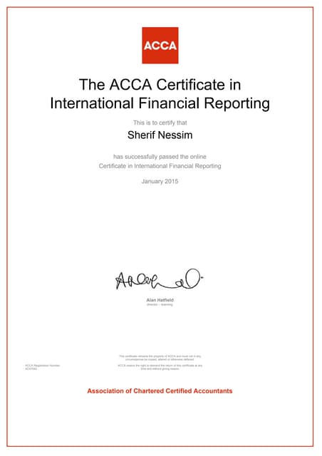 Acca Certificate | PDF