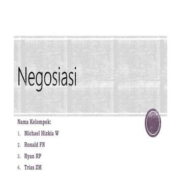 Negosiasi | PPTX