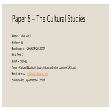 ) cultural studies | PPT