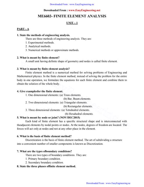 General Steps Of The Finite Element Method Ppt