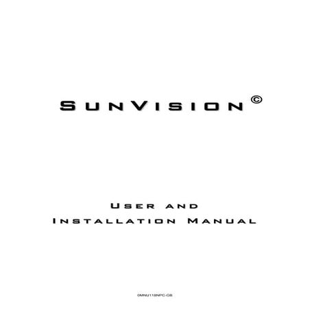 SunVision User and Installation Manual | PDF