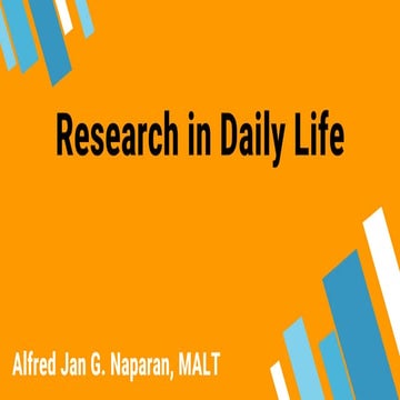 Importance of research in daily life quali 1 | PPTX