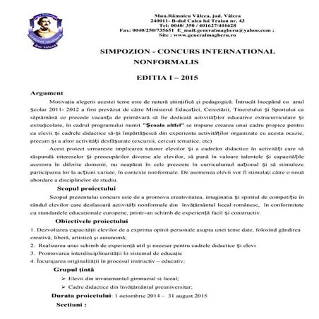 Proiect concurs final | DOC