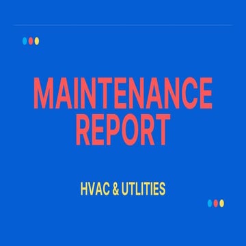 Maintenance Reports For Preventive Approach | PPT