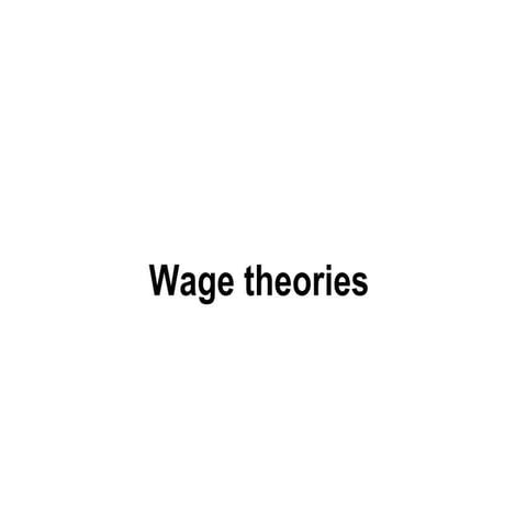 Wage fund theory | PPT