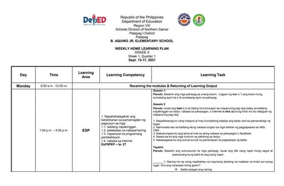 LESSON PLAN IN ARAL. PAN 5 MELC 1 # 1.docx