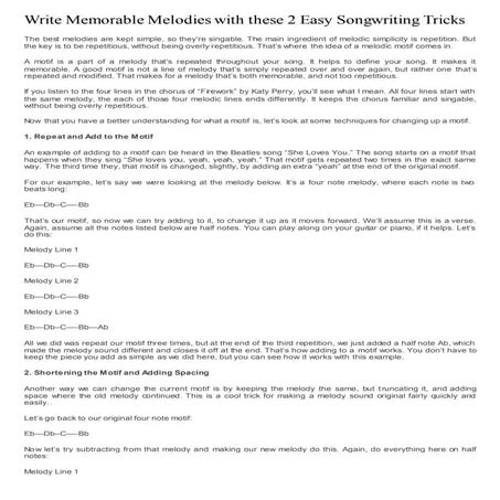 0 write memorable melodies with these 2 easy songwriting tricks | DOCX