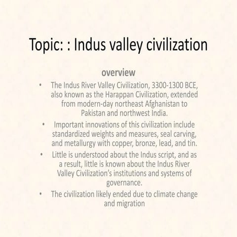 Indus valley civilization | PPTX | Hinduism | Religion & Spirituality