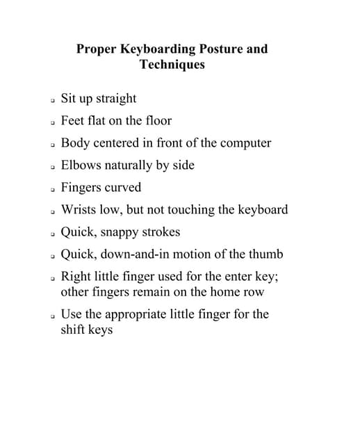 Keyboarding Technique PowerPoint | PPS