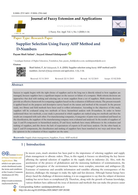 A Review Of Multi-Criteria Decision Making Techniques For Supplier Evaluation And Selection ...