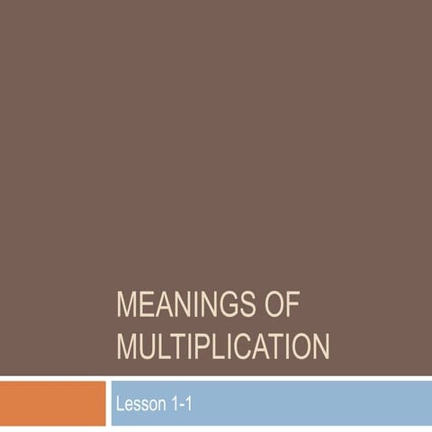 Envision Lesson 1.1: Meanings of Multiplication | PPTX
