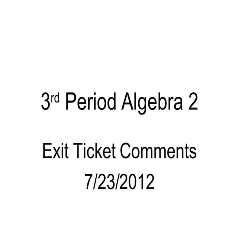 3rd period exit tickets | PPT