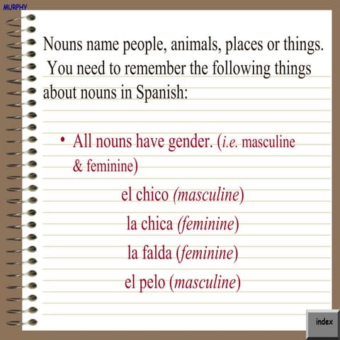 Spanish noun gender the one | PPSX